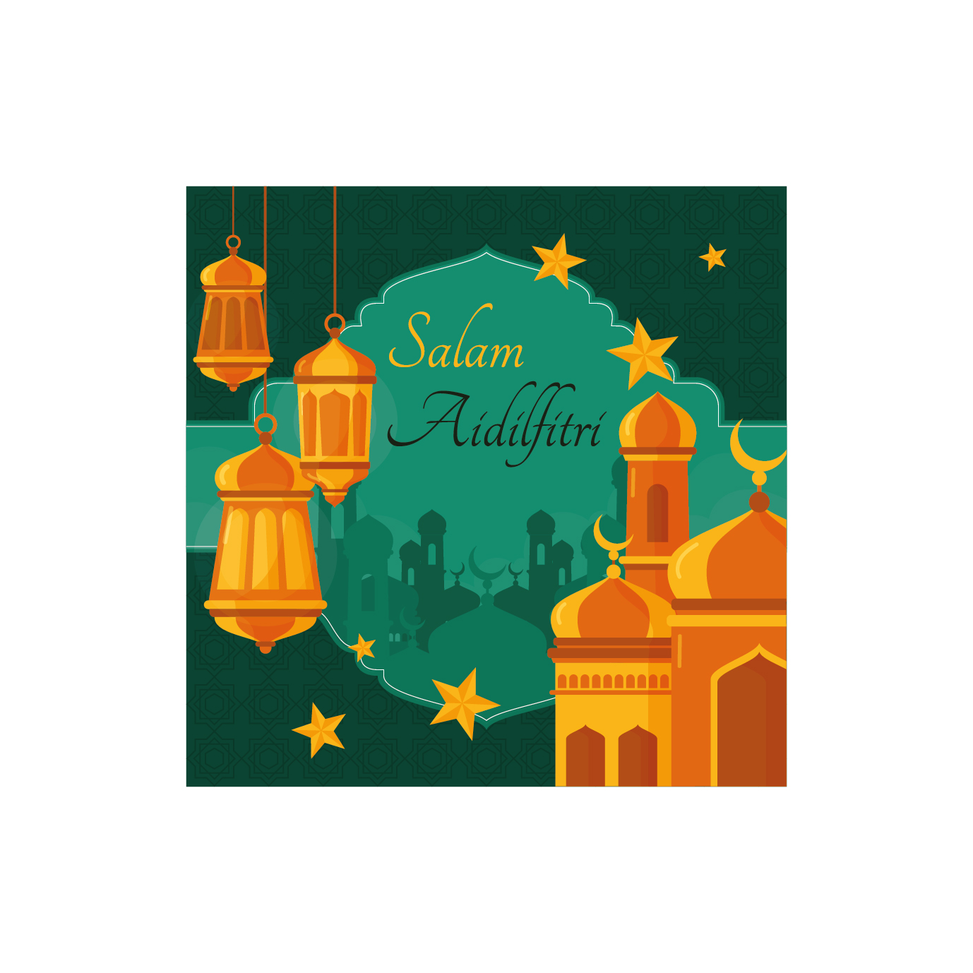 Hari Raya Stickers, Mirrorkote Sticker (100pcs in sheets) | Lazada