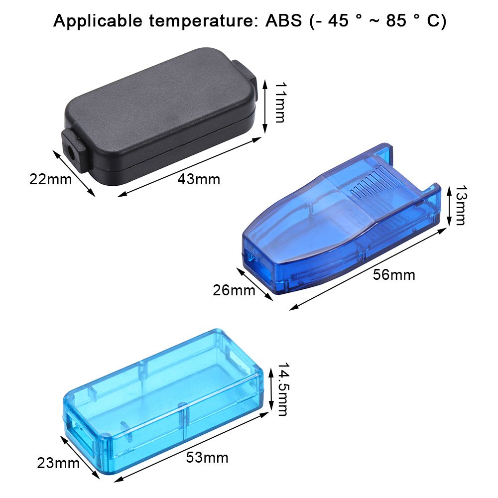 43*22*11mm 56*26*13mm Abs Box Transparent Usb Charger Project Case ...