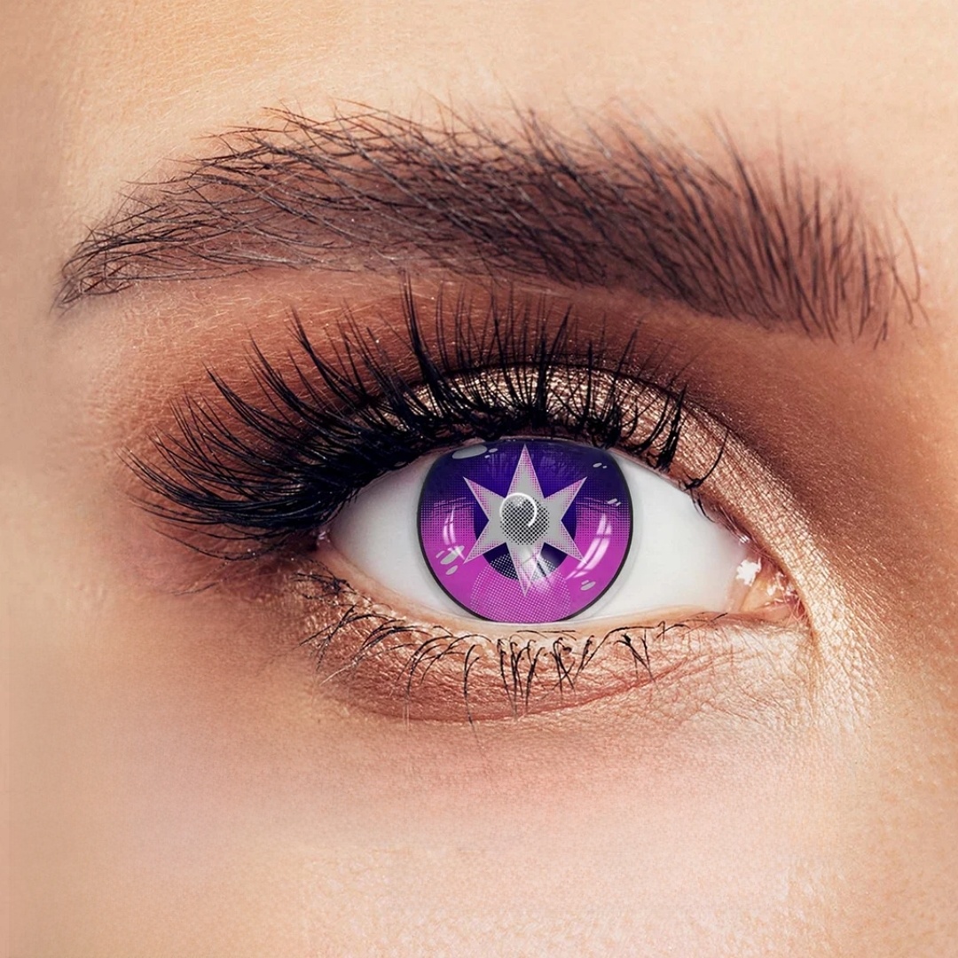 New Cosplay Hashino Purple(Oshi No Ko) Color contact lens with regular ...