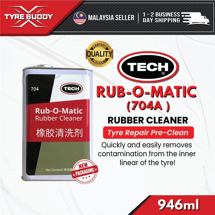 TECH 704 Rub-O-Matic in Aerosol Spray Can 946ml Rubber Cleaner Pre ...
