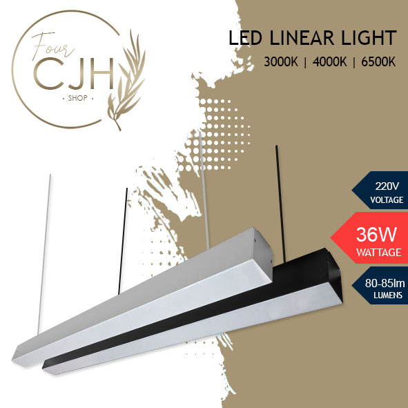 FourCJH 36W Led Linear Light Hanging Pendant Light Warmwhite Coolwhite ...