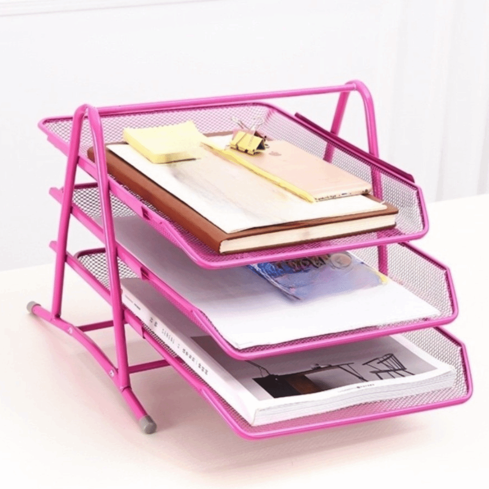 Reusable Metal Three-layer File Rack Drawer Style File Manager Desktop ...