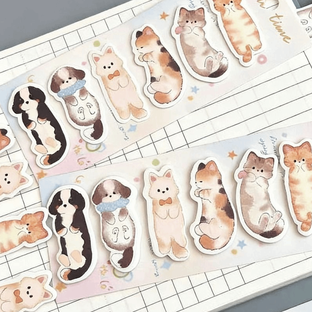 New Cartoon Animal Sticky Notes Note Mark Planner Organization Cat ...