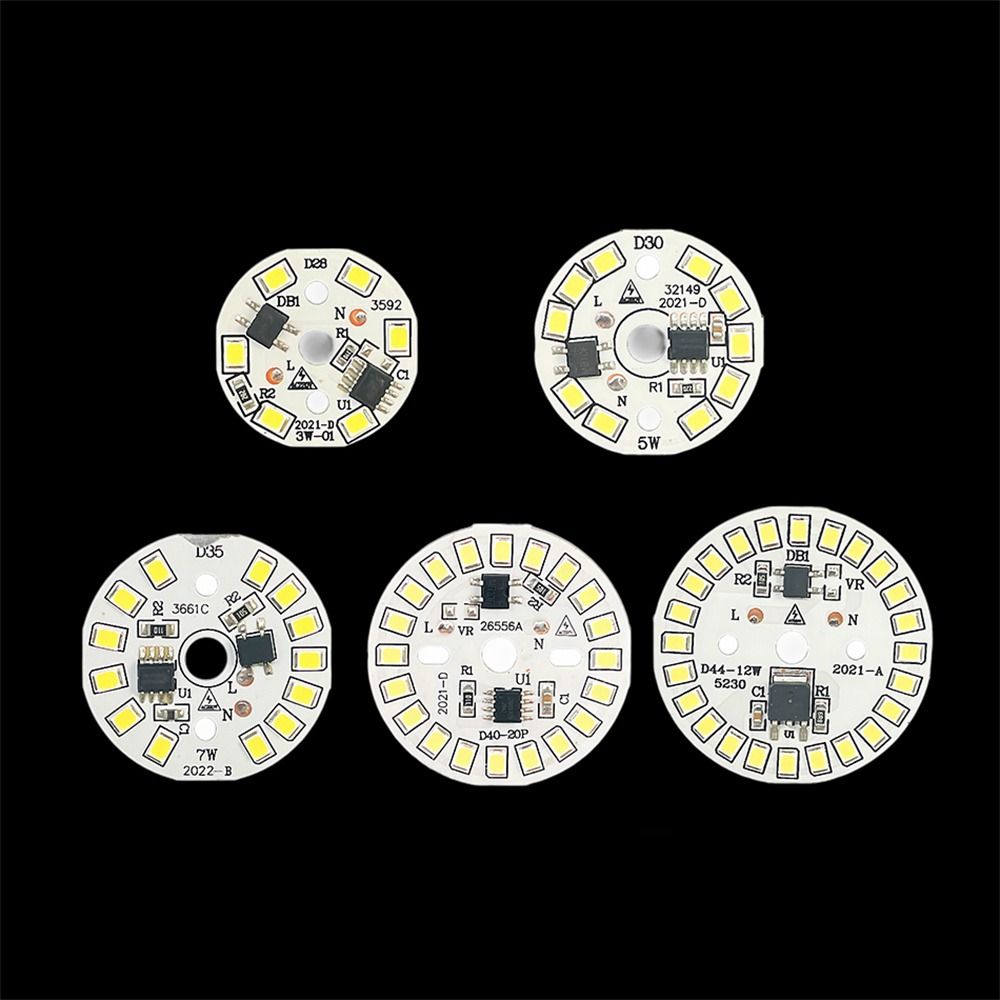 5pcs Round LED Chip Warm White IC Driver 3W 5W 7W 9W 12W SMD 2835 ...