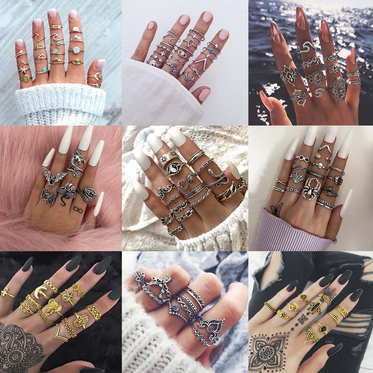 Gossip Snake Chain Ring Women's Not Faded Niche Love Butterfly Skull ...