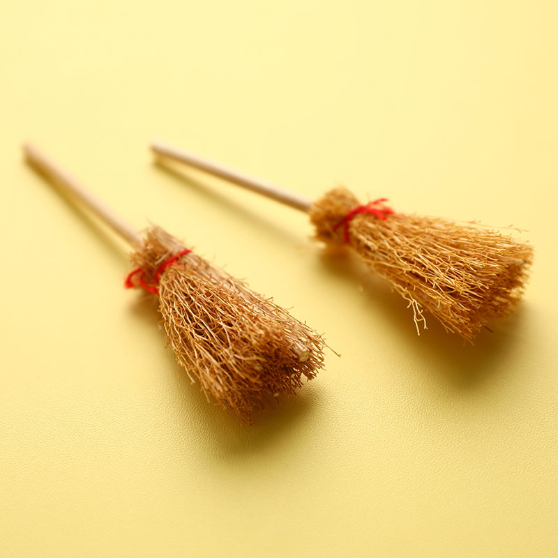 10Pcs Mini Broom Rope Straw Brooms Halloween Party Costume Witch Broom ...