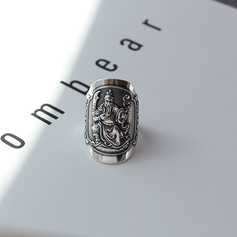 【New Arrivals】Su Yinwu God of Wealth Guan Gong Guan Yu Totem Ring ...