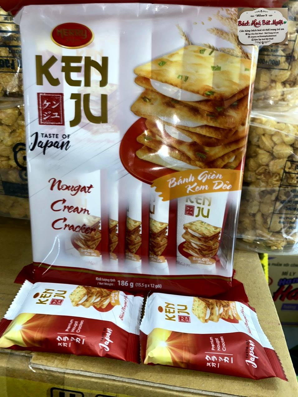 Bánh KenJu hành kem dẻo Richy bịch 186g ( 12 bánh) - MixASale