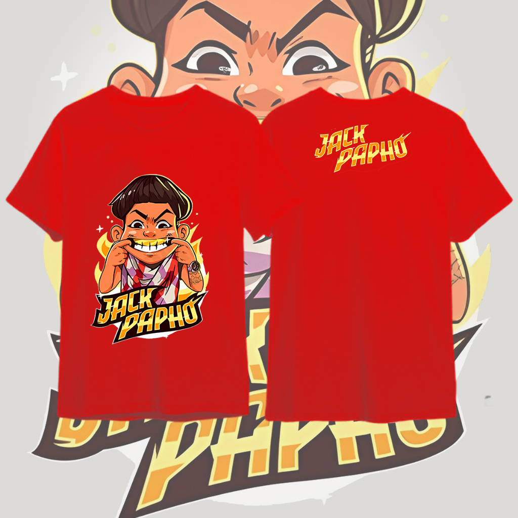 เสื้อแจ็กแปปโฮ พร้อมส่ง เสื้อยืดผู้ชาย พิมพ์ลาย Jack Pappho Red Tee ...