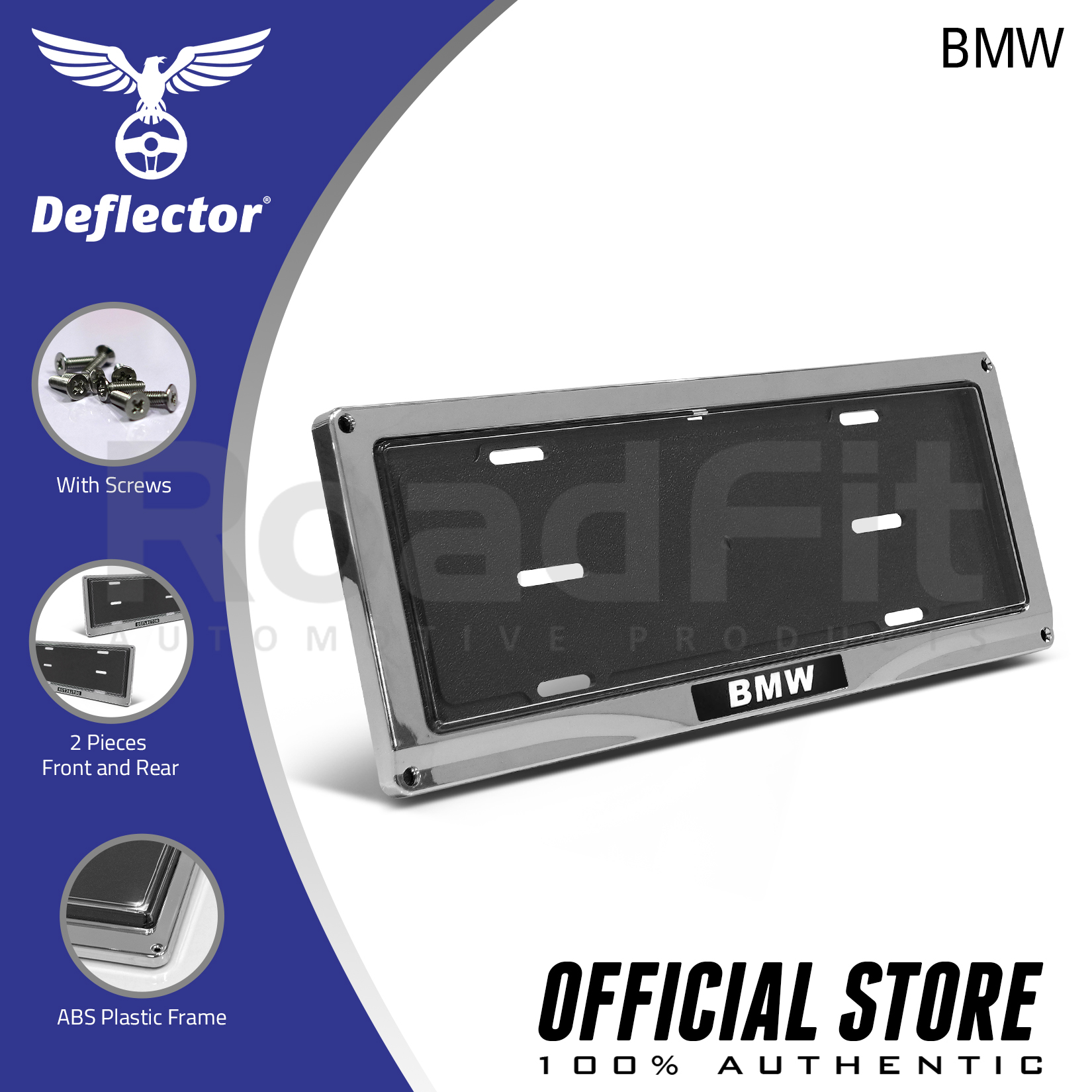 Deflector Genuine Vehicle License Protector / Car Plate Holder Flat ...