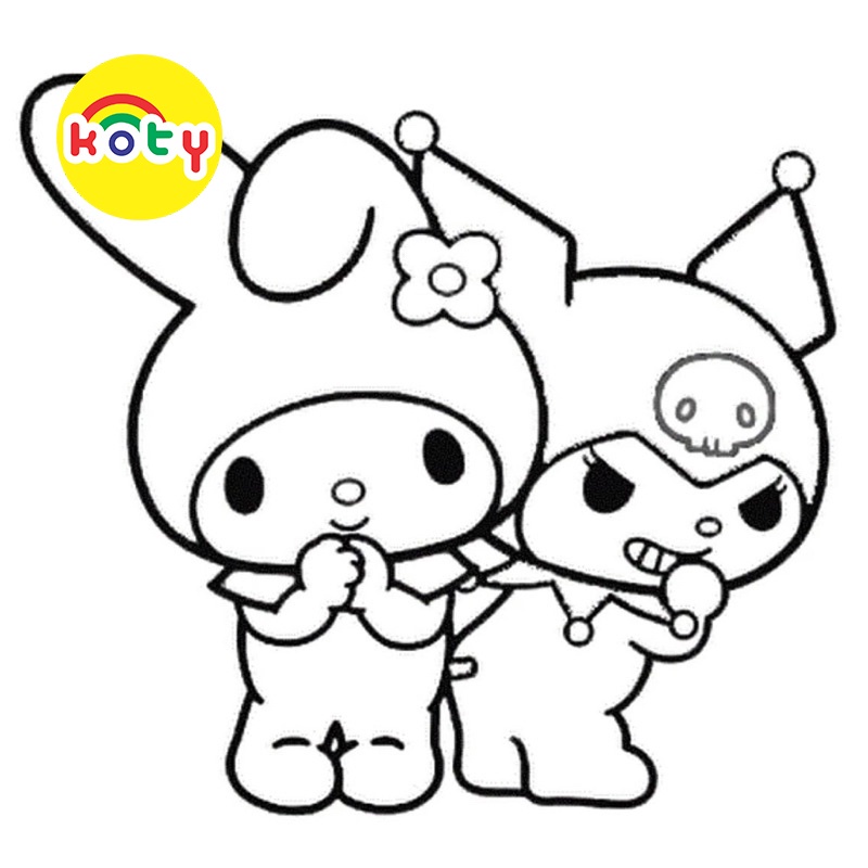 Kuromi - Set 5 Tờ Tranh Tô Màu Kích Thước A4 A5 Dành Cho Màu Sáp, Màu ...