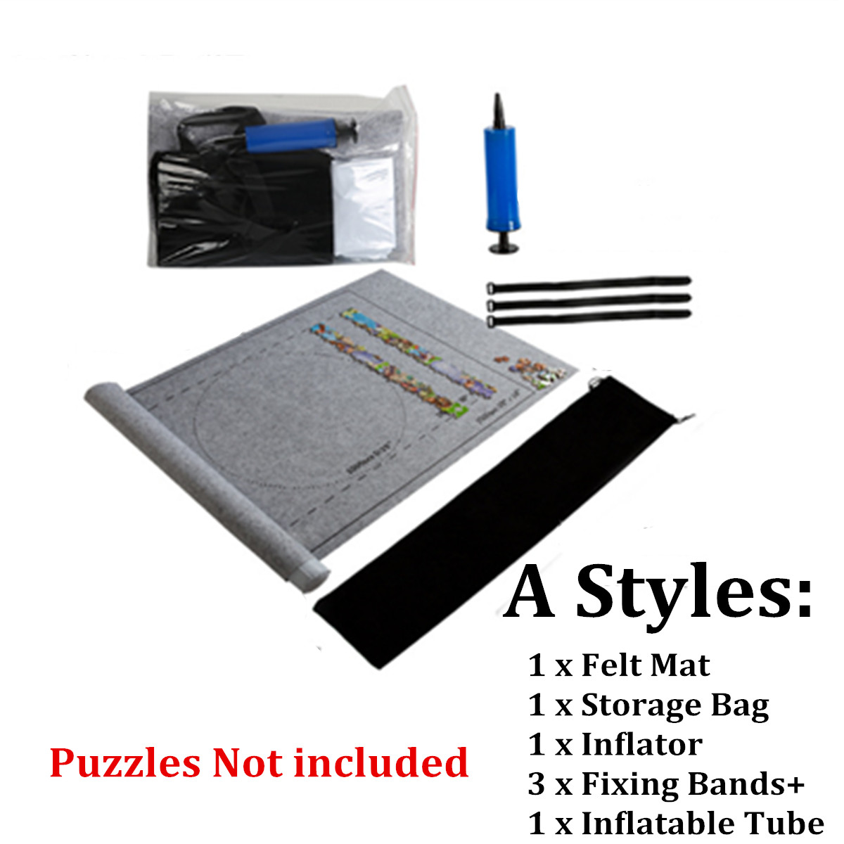 【CUANAIR Store】Puzzles Mat Jigsaw Roll Felt Mat Play mat Puzzles ...