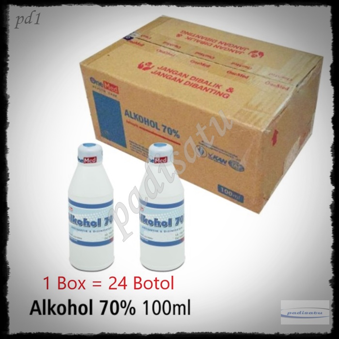 Alkohol 70% Antiseptik Pencuci Luka 100 ml Onemed BOX isi 24 Botol ...