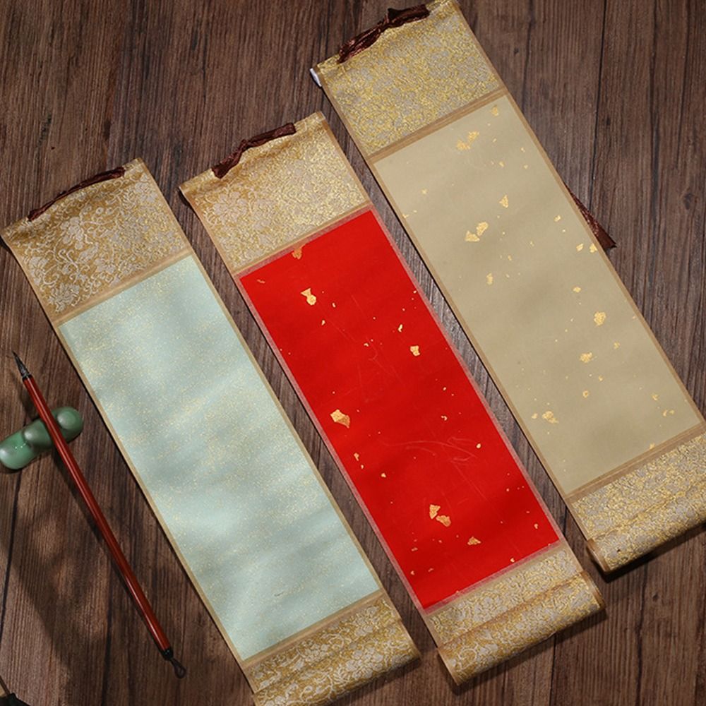 Antique Painting Drawing Paper Gilded Rice Paper Scroll Blank Hanging ...