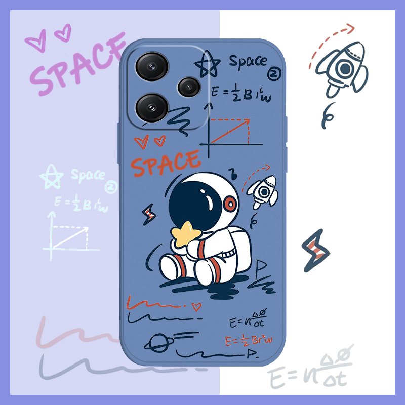 Solid color Skin-friendly feel Phone Case For Redmi12 4G Cartoon Back ...