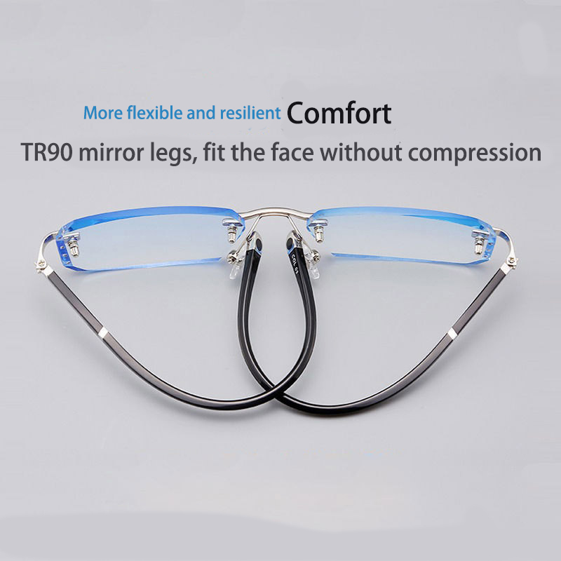 Shatar Frameless Diamond Cut Edge Reading Glasses For Men And Women ...
