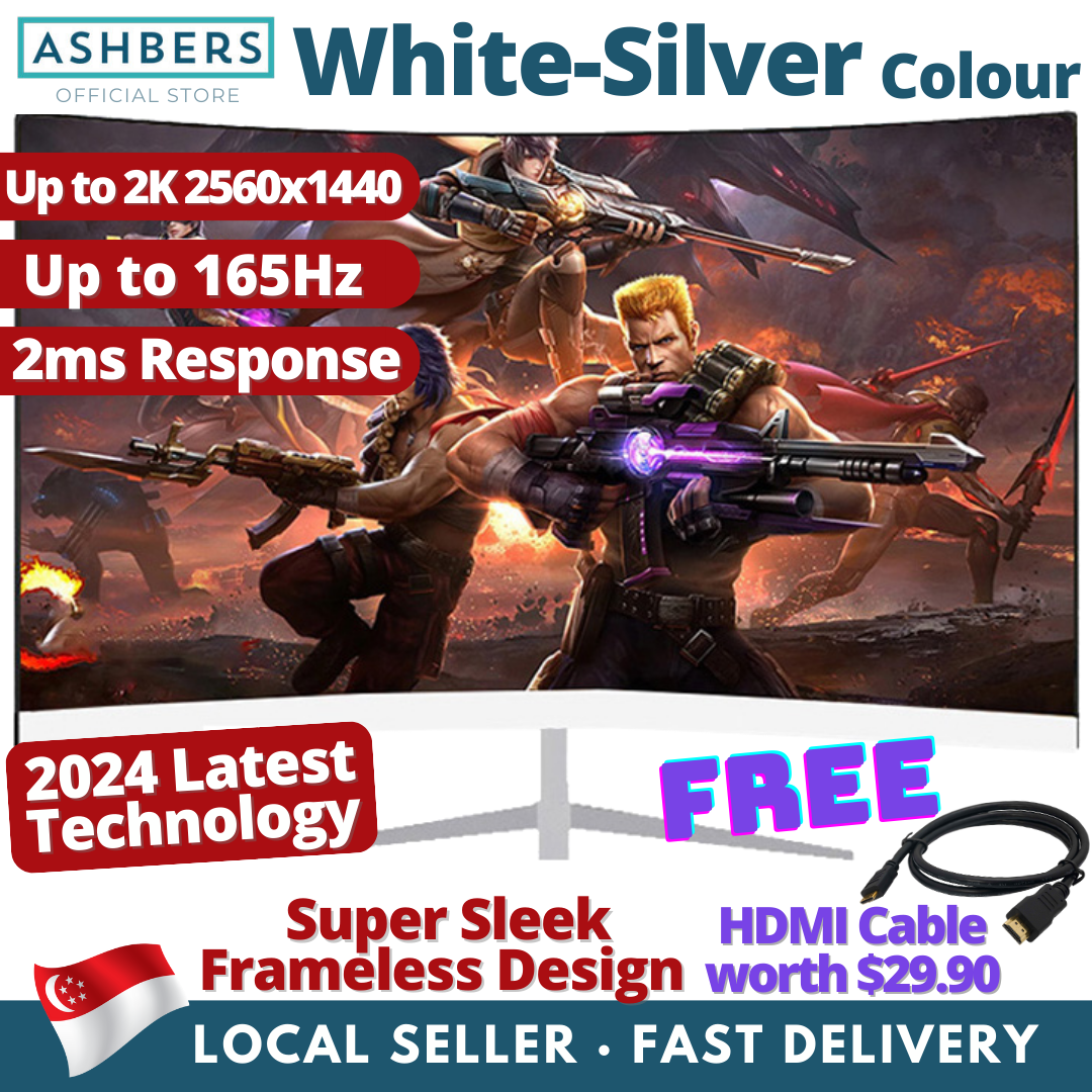 PROMO 32 inch Ultra-Thin Curved Monitor Screen, LED Computer Gaming ...