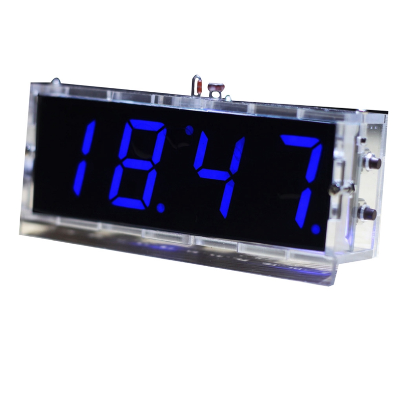 DIY Digital LED Clock Kit 4-Digit Light Control Temperature Date Time ...