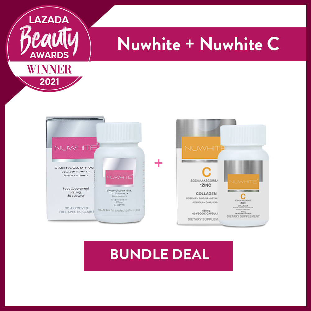 NUWHITE S-Acetyl Glutathione + 1 Bottle Nuwhite Whitening VITAMIN C | Lazada PH