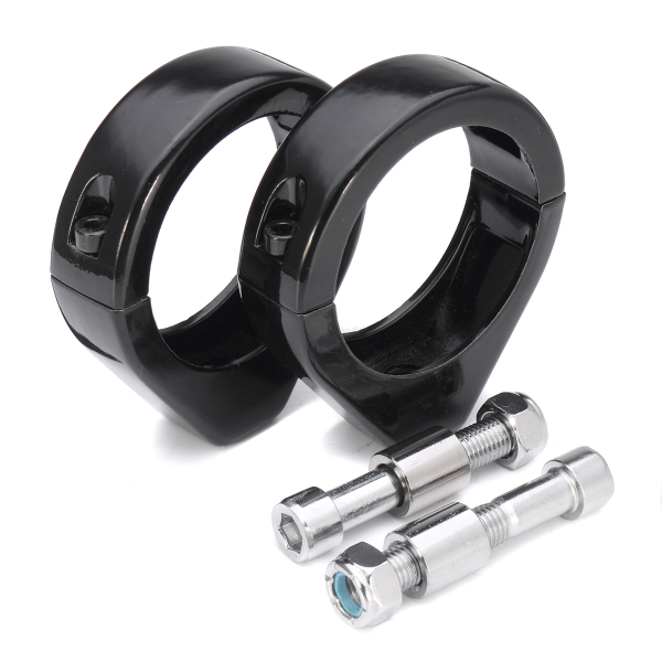 BLACK 49MM GROOVED FORK Premium TUBE MOUNTED TURN SIGNAL RELOCATION ...