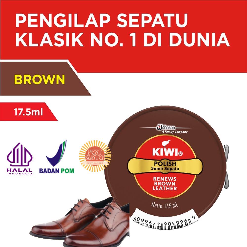 KIWI Semir Sepatu Kaleng 17.5ml Coklat | Lazada Indonesia