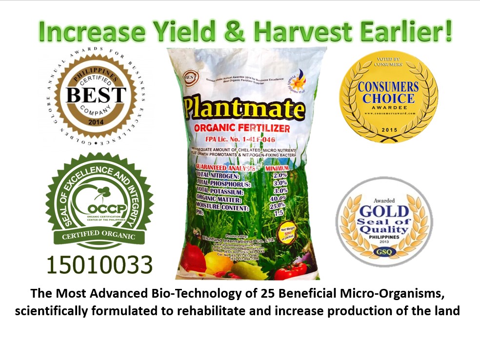 PLANTMATE (BIO) ORGANIC FERTILIZER 1.5 KILOS with NPK for all kinds of ...