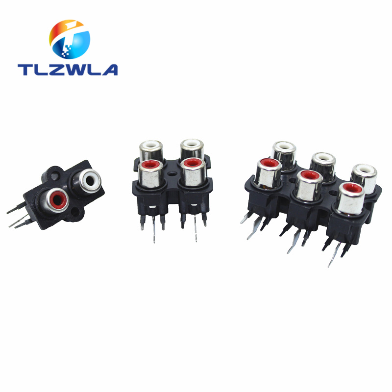 【BeyondShop】5Pcs 2/4/6 hole RCA Female Stereo audio Jack AV socket ...