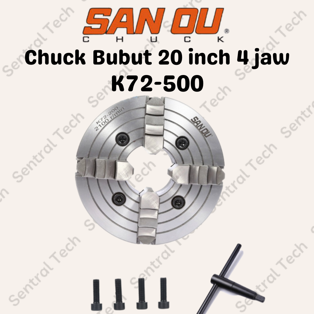 Chuck Bubut 20" 4 Jaw / Chuck Bubut SANOU K72 500 / Catok Kepala Bubut ...