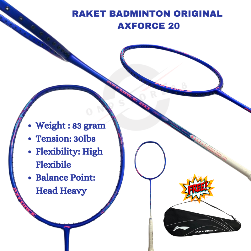RAKET BADMINTON ORIGINAL RAKET LINING AXFORCE AX FORCE 20 | Lazada ...