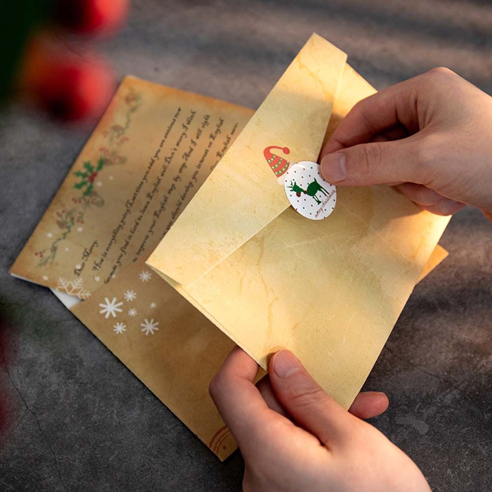 Vintage DIY Invitation Snowman Santa Claus Gift Christmas Envelopes ...