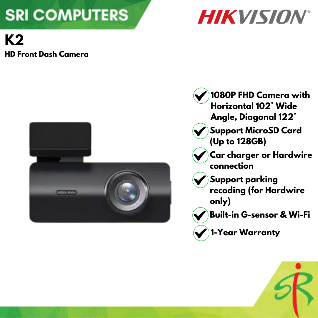 Hikvision K2 HD Dash Camera (1-YEAR WARRANTY) | Lazada