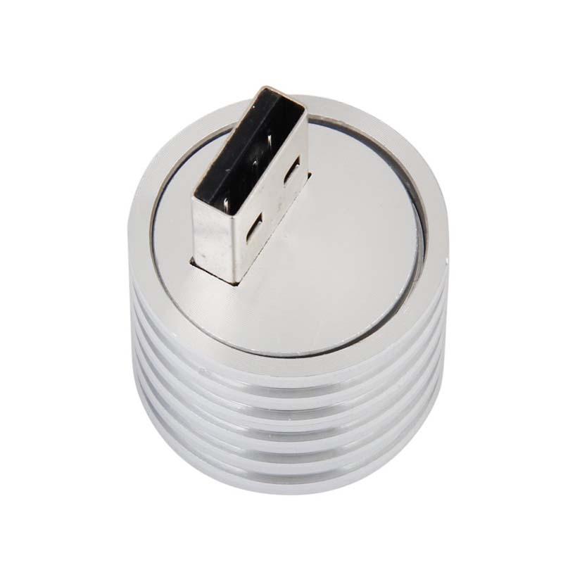 Aluminum 3W USB LED Lamp Socket Spotlight Flashlight White Light - Xu ...