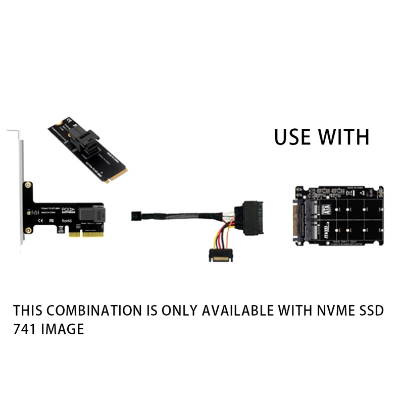 M.2 SSD to U.2 Adapter 2in1 M.2 NVMe and SATA-Bus NGFF SSD to PCI-E U.2 ...