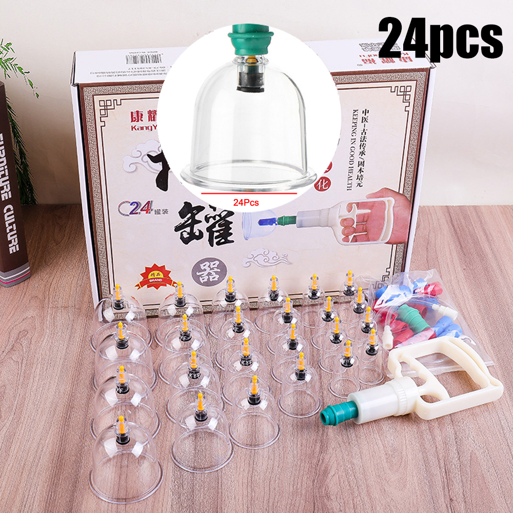 【Limited-time offer】 12/24 Cans Cups Chinese Vacuum Cupping Kit Pull ...