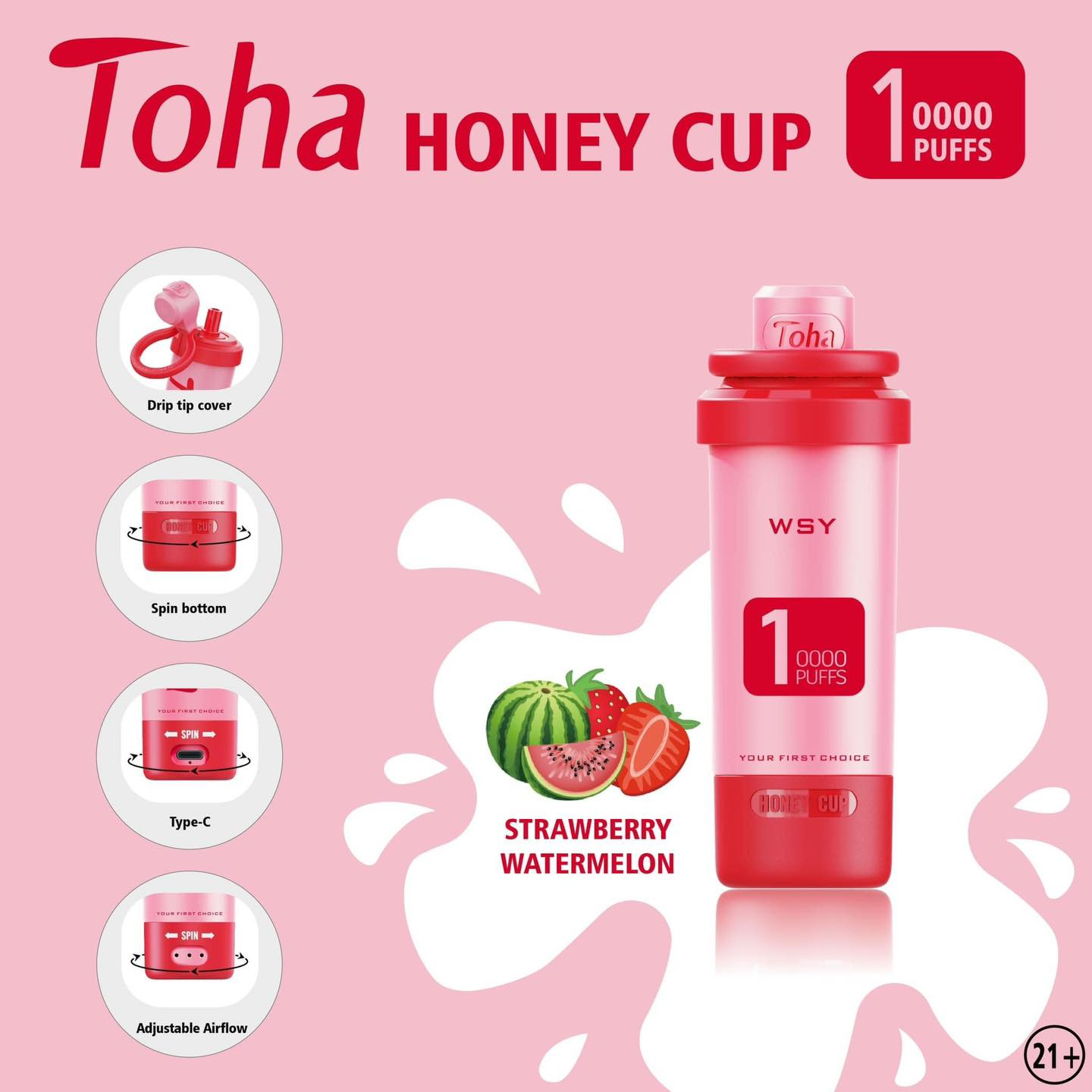 Toha HONEY CUP 10000 PUFF New product arrives, welcome to experience ...