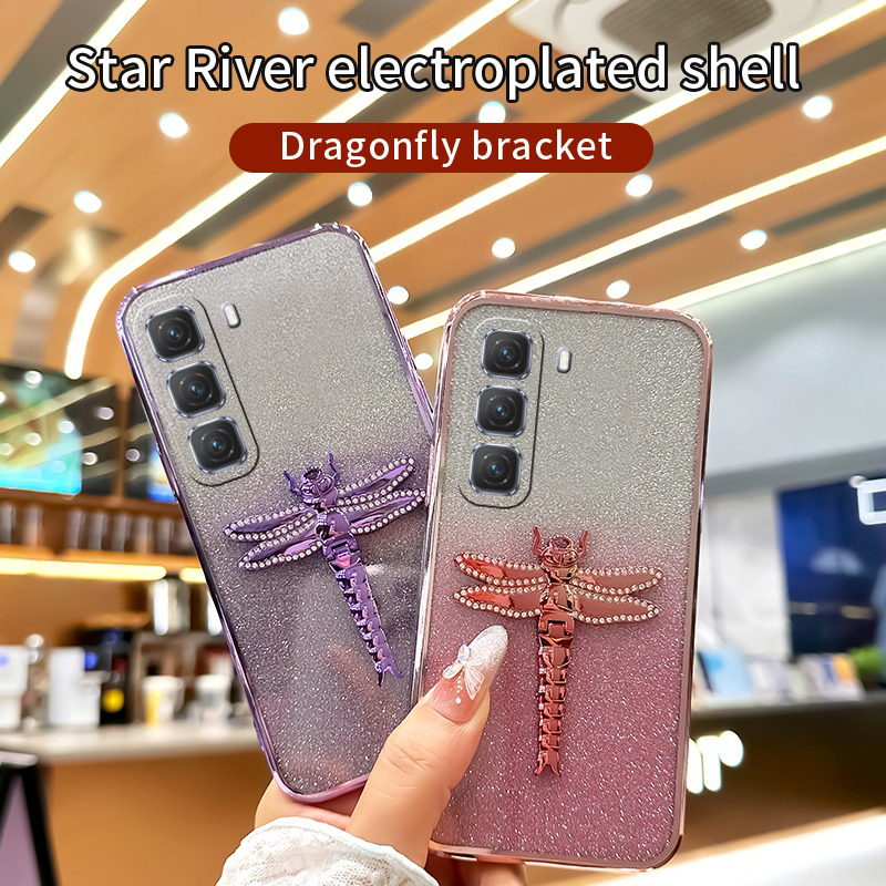 Phone cover infinix Hot 60i 60 Back case with Gradient 3D dragonfly ...