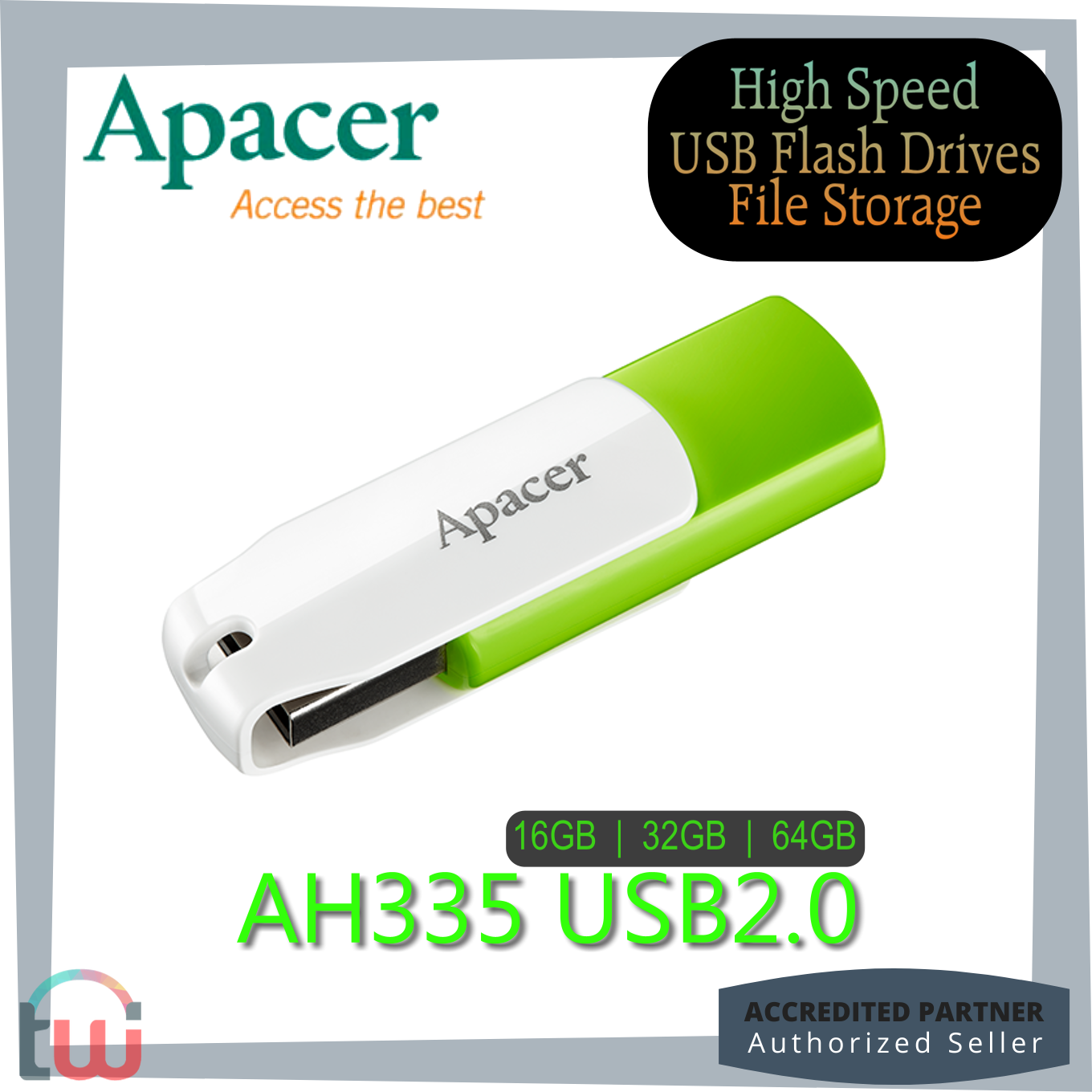 APACER High Speed FLASH DRIVE USB2.0 AH335 16GB | 32GB | 64GB Data File ...