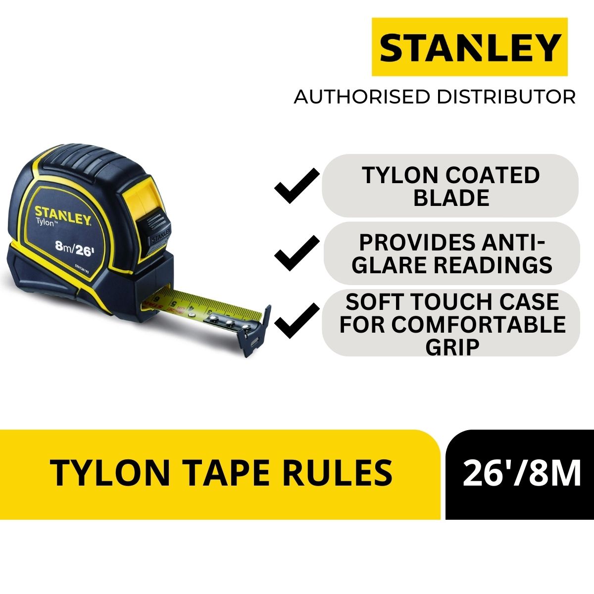 Stanley Tylon Short Measure Tape 3M/5M/8M | Lazada Singapore