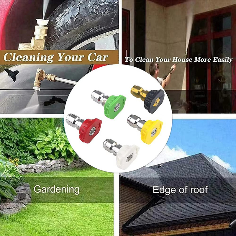 1/5Pcs 1/4inch Quick Connect Garden High Pressure Washer Spray Nozzle ...