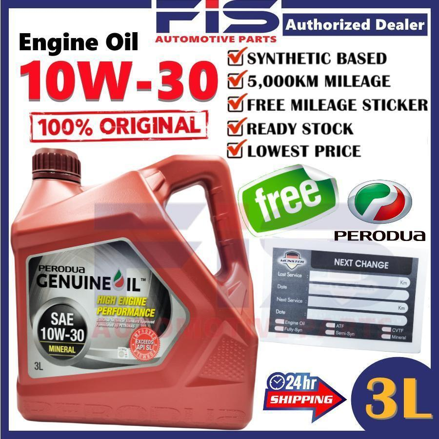 FIS Original Perodua Engine Oil 10W30 Mineral 3Liter Myvi Viva Elite ...
