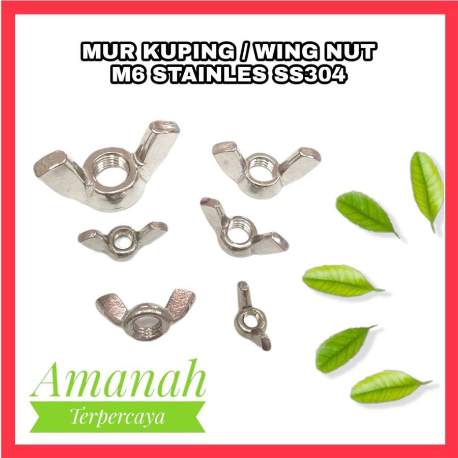 MUR WING NUT STAINLESS M6 MUR KUPING KUPU KUPU SS 304 M 6 - m6 ss304 ...