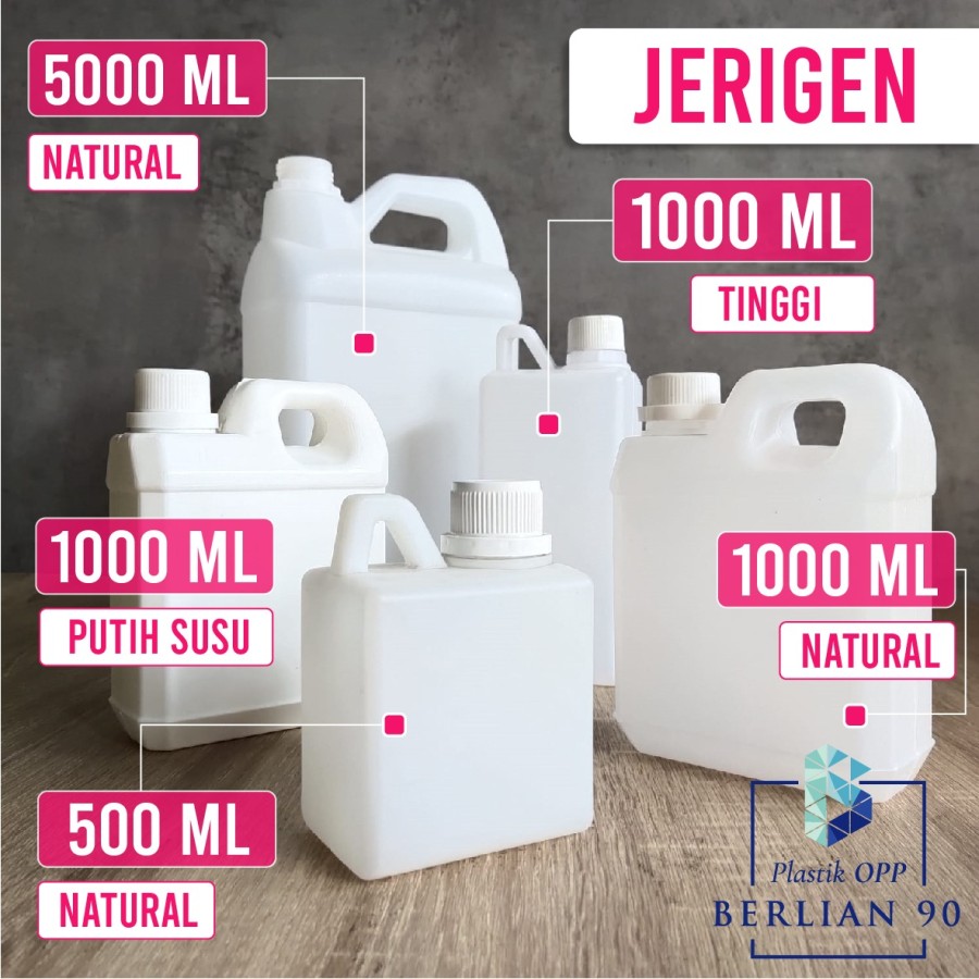 Jerigen 1 Liter Tinggi isi 25 - Botol Plastik Jerigen Tinggi 1000 ml ...