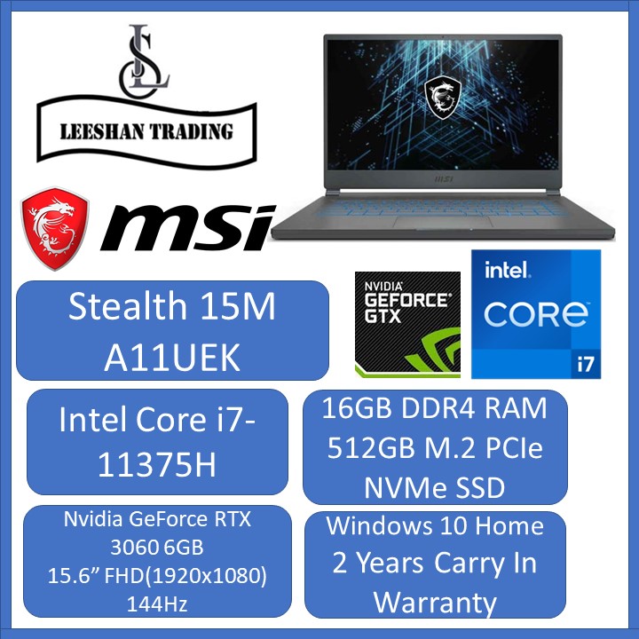[Brand New] MSI Stealth 15M A11UEK 15.6" FHD intel core i7-11375H GEN ...