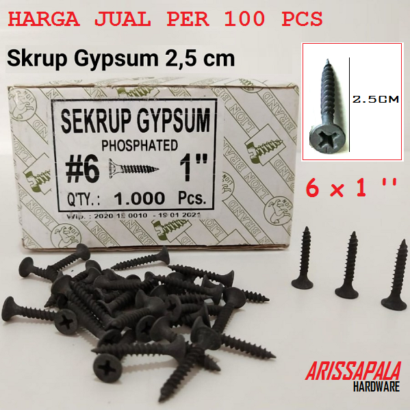 Skrup Gipsum Sekrup Gypsum Skrup Kayu Baut Gipsum 6x1 Inch 25cm Isi