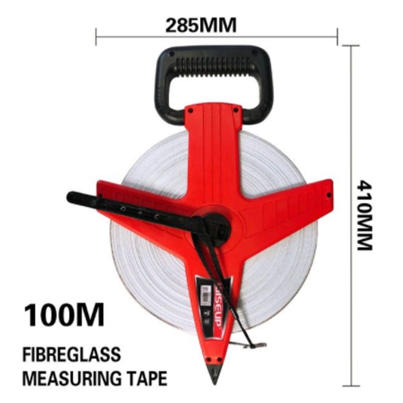 WISEUP Original Fiber Glass Heavy Duty 30 50 100 Meters Measuring Tape ...