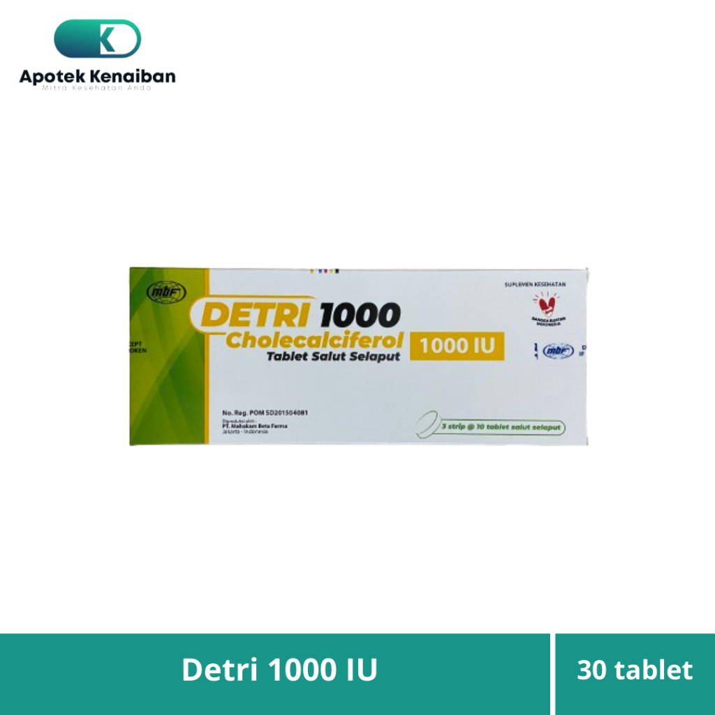 DETRI 1000 IU BOX 30 TABLET / VITAMIN D3 1000 IU | Lazada Indonesia