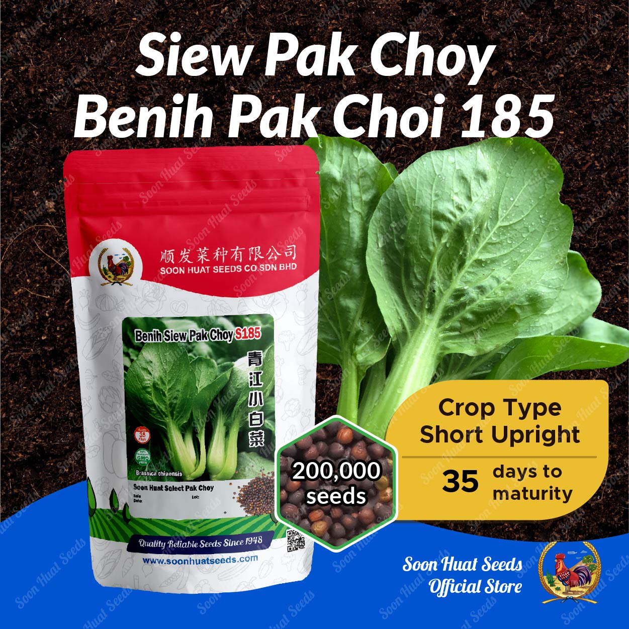 Soon Huat Benih Pak Choy Seeds Siew Pak Choy (It's a seed, not a plant ...