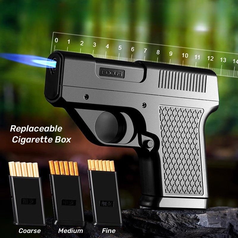 Upgrade Windproof Cigarette Case Lighter Pistol Model Ignition Gun ...