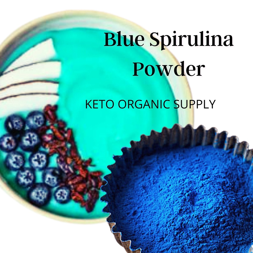 Blue Spirulina Powder 250g 蓝色 螺旋藻粉 Organic Edible Blue Algae Protein ...