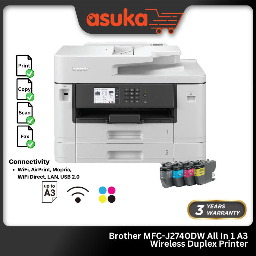 Brother MFC-J2340DW / MFC-J2740DW Ink Benefit All In 1 A3 Wireless ...